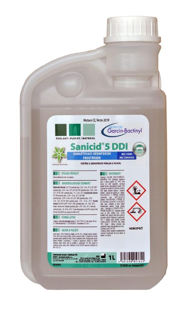 Plošná dezinfekcia SANICID 5 D.D.I. - 1 L